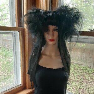 Hair | Black Gothic Bat Nest Wig With Bangs Mixed With Human Hair ...